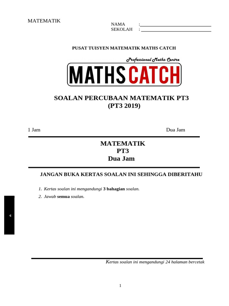 32 Mat Percubaan Pt3 Akhir 2019 Jwp Percuma Pdf