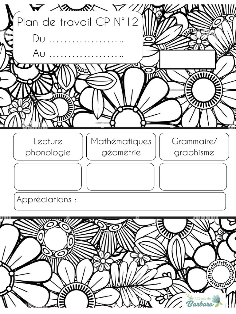 Plan de Travail CP 12 À L'école de Barbara | PDF