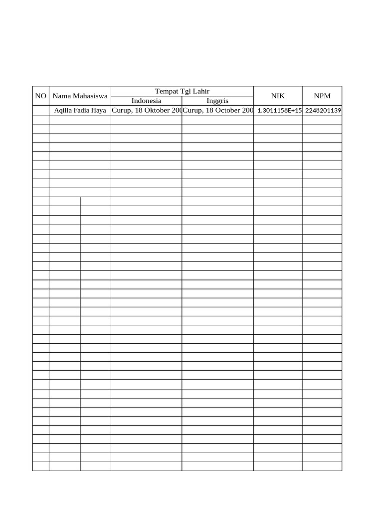 Form Skpi - Aqilla Fadia Haya - 2248201139 | PDF