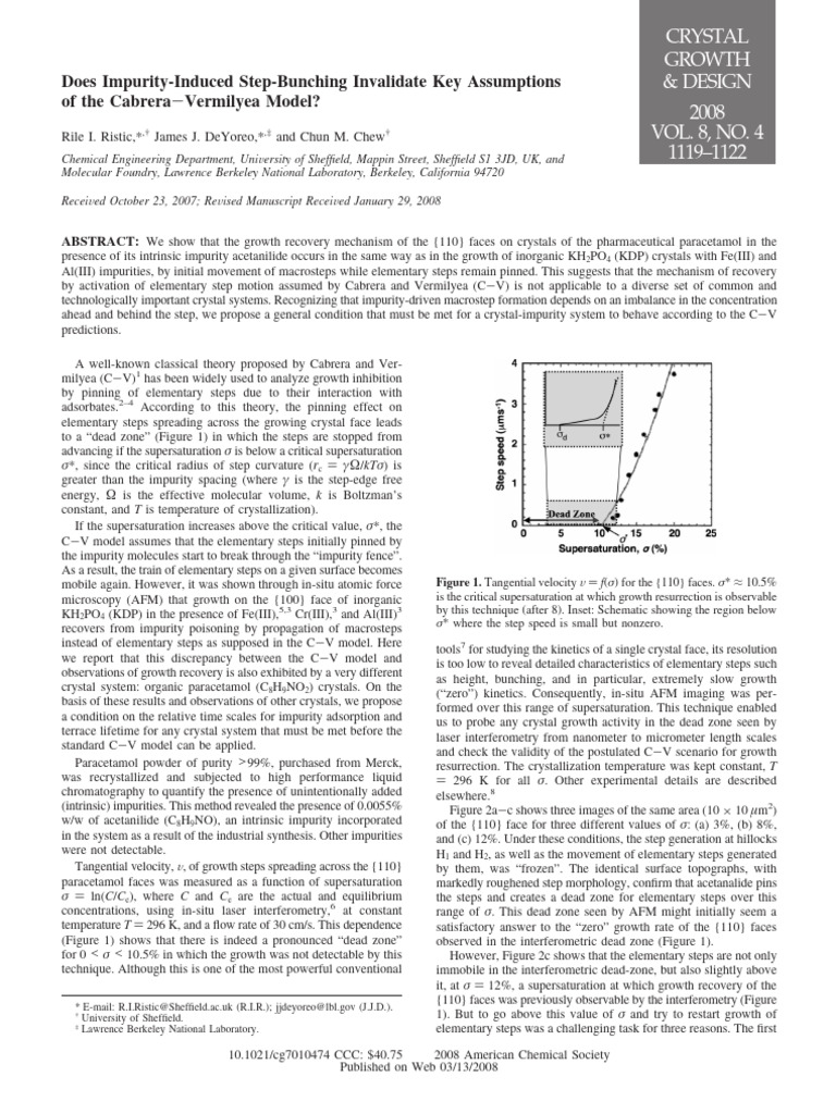 Ristic Et Al 2008 Does Impurity Induced Step Bunching Invalidate Key ...