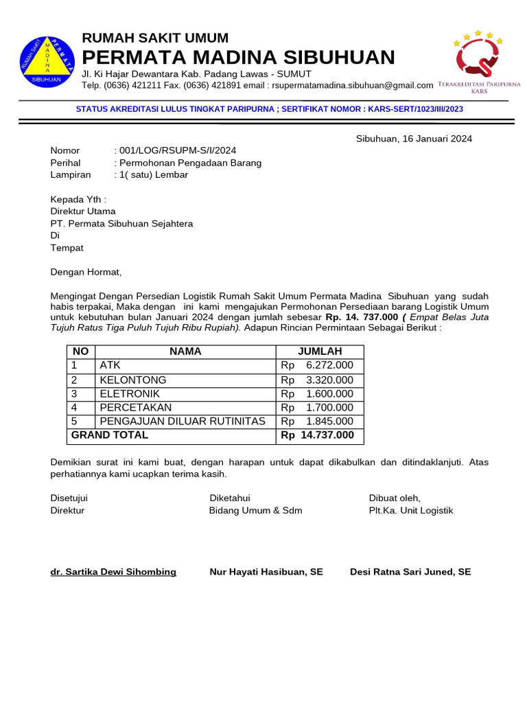 Surat Pengajuan | PDF