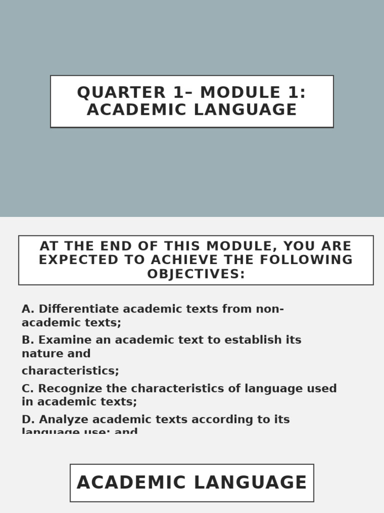 Academic VS Social Language | PDF