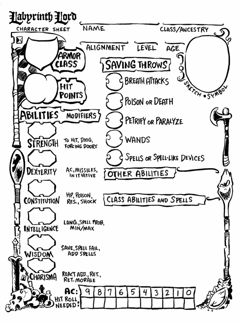 LL Revised Char Sheet | PDF