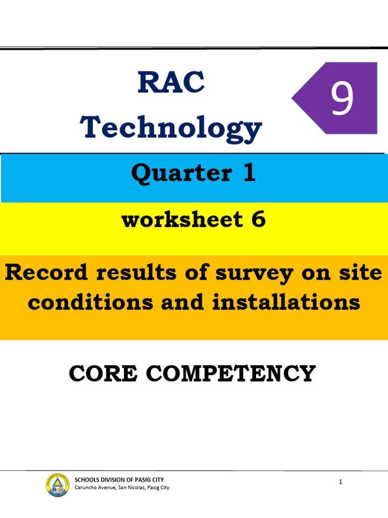 SPTVE-RAC Technology 9-Q1-DW6 | PDF