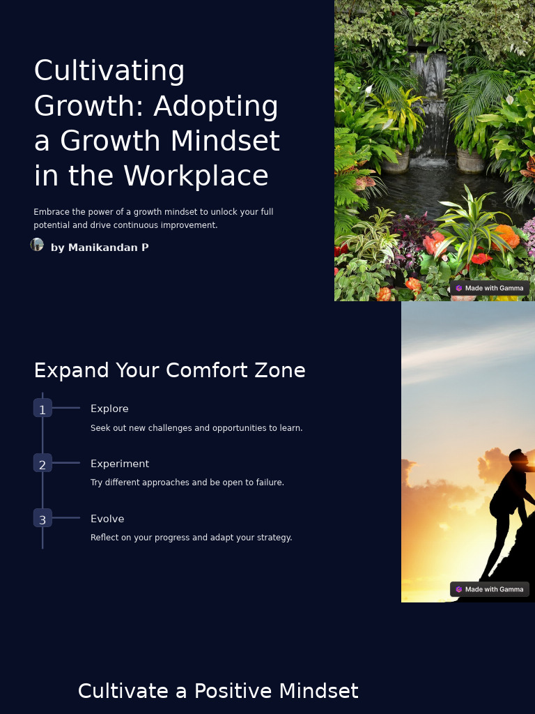 Cultivating Growth Adopting A Growth Mindset in The Workplace | PDF