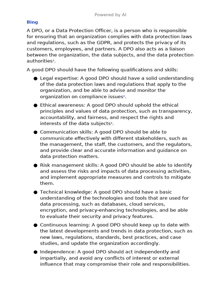 Who Is A Good DPO | PDF