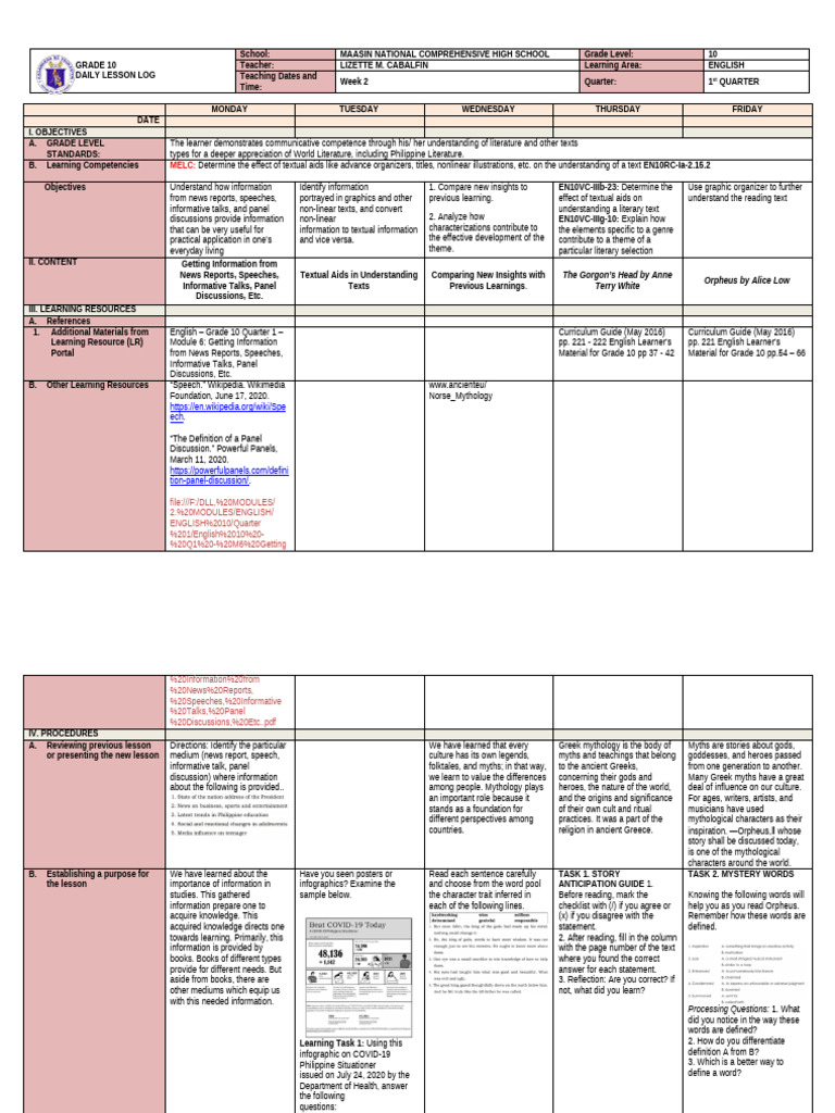 ENGLISH 10 q1 w2 Determine The Effects of Textual Aids | PDF