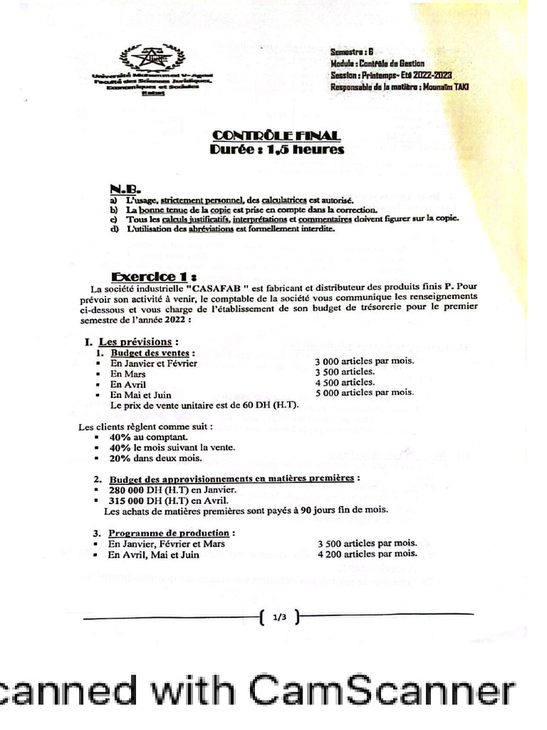 Examen CDG Taki | PDF