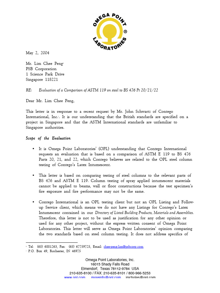 BS476-20-21-22 Vs ASTM119 LTR | PDF