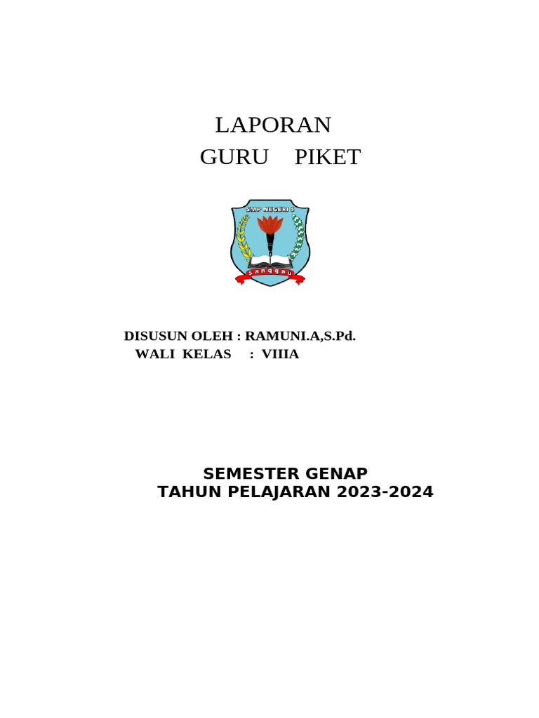 LAPORAN GURU PIKET Semester Genap Tapel 2023-2024 | PDF