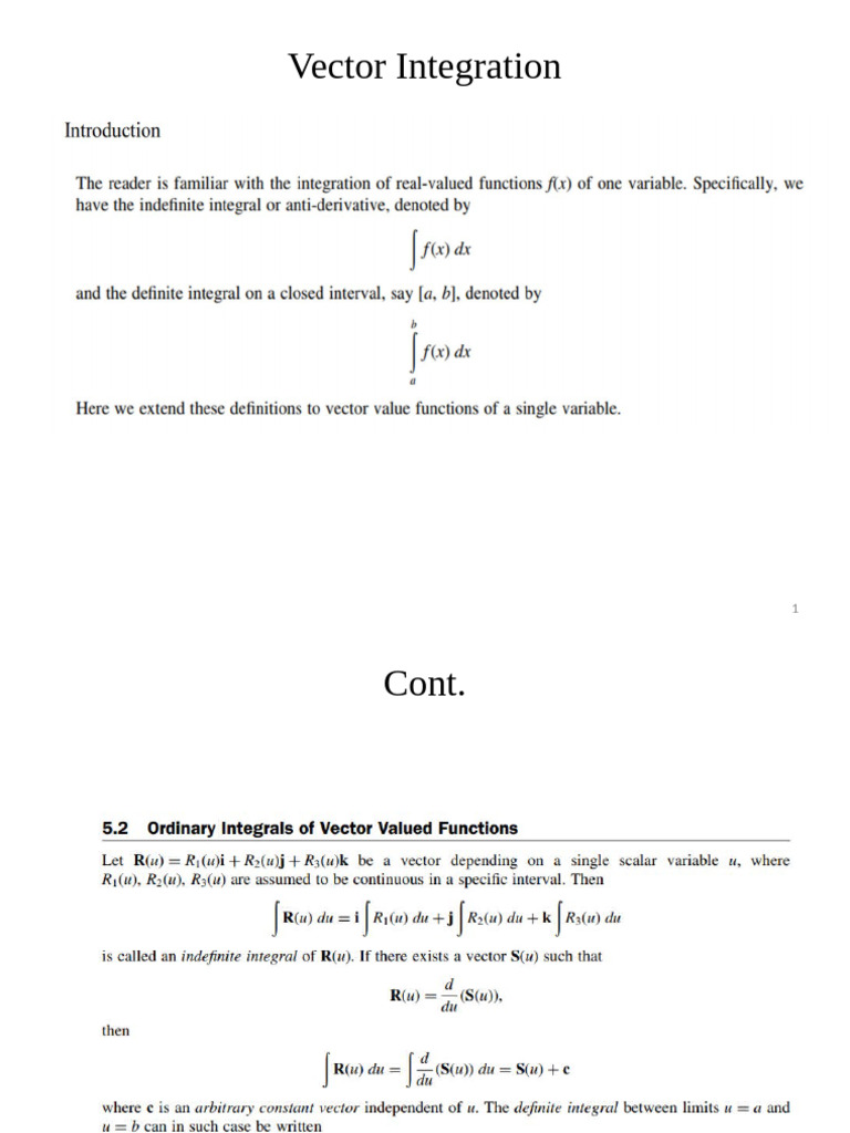 Vector Integration Pdf