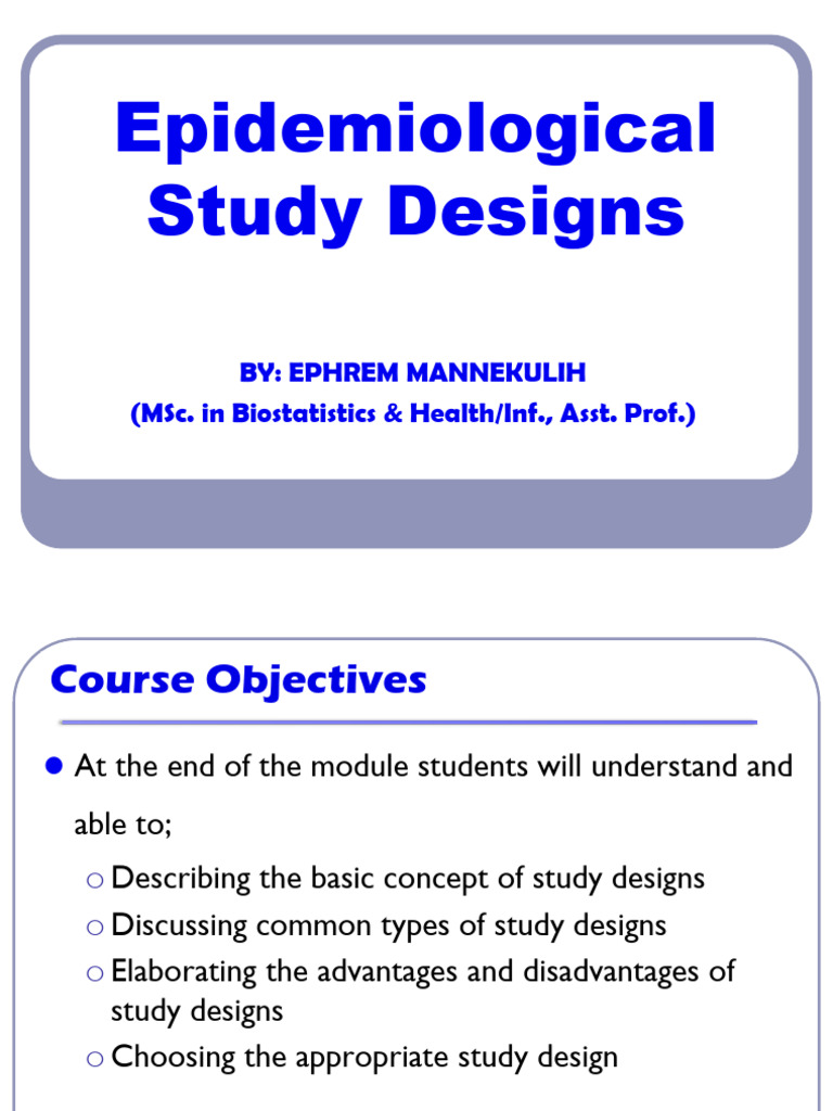 Epidemiological Study Design | PDF