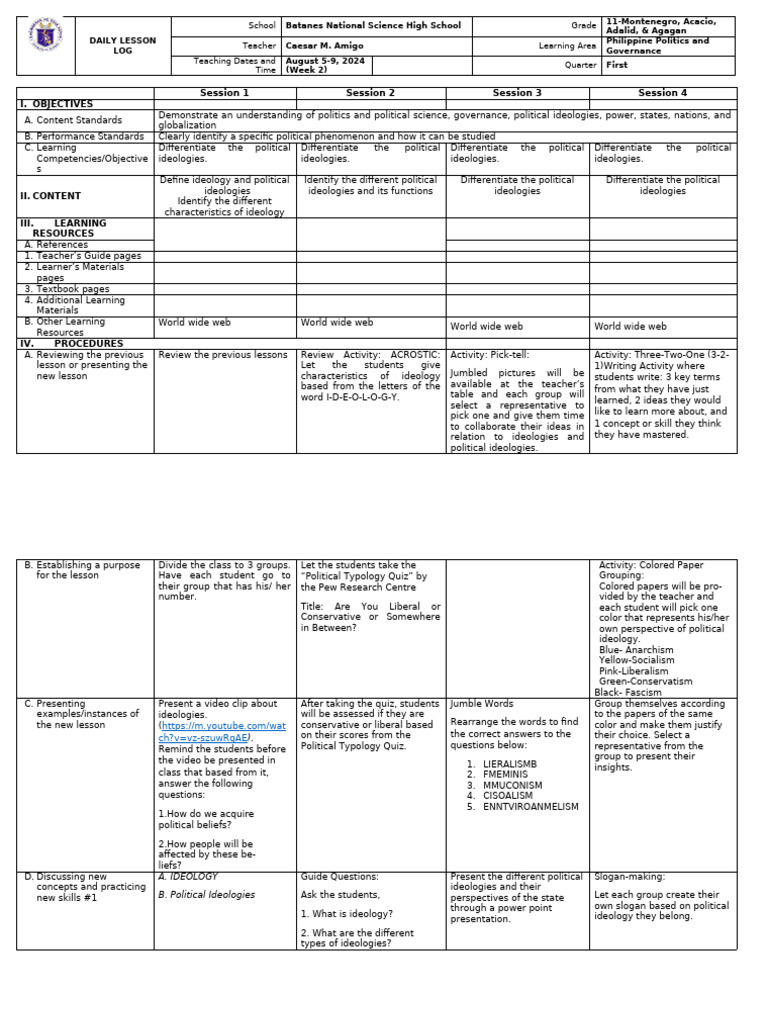 MODIFIED-DLL-SH-PPG Q1 Week 2 | PDF