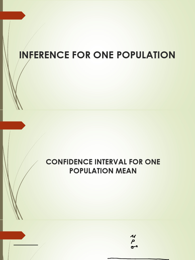 Chapter 3 Statistical Inference - Part 2 (Inference For One Population) | PDF