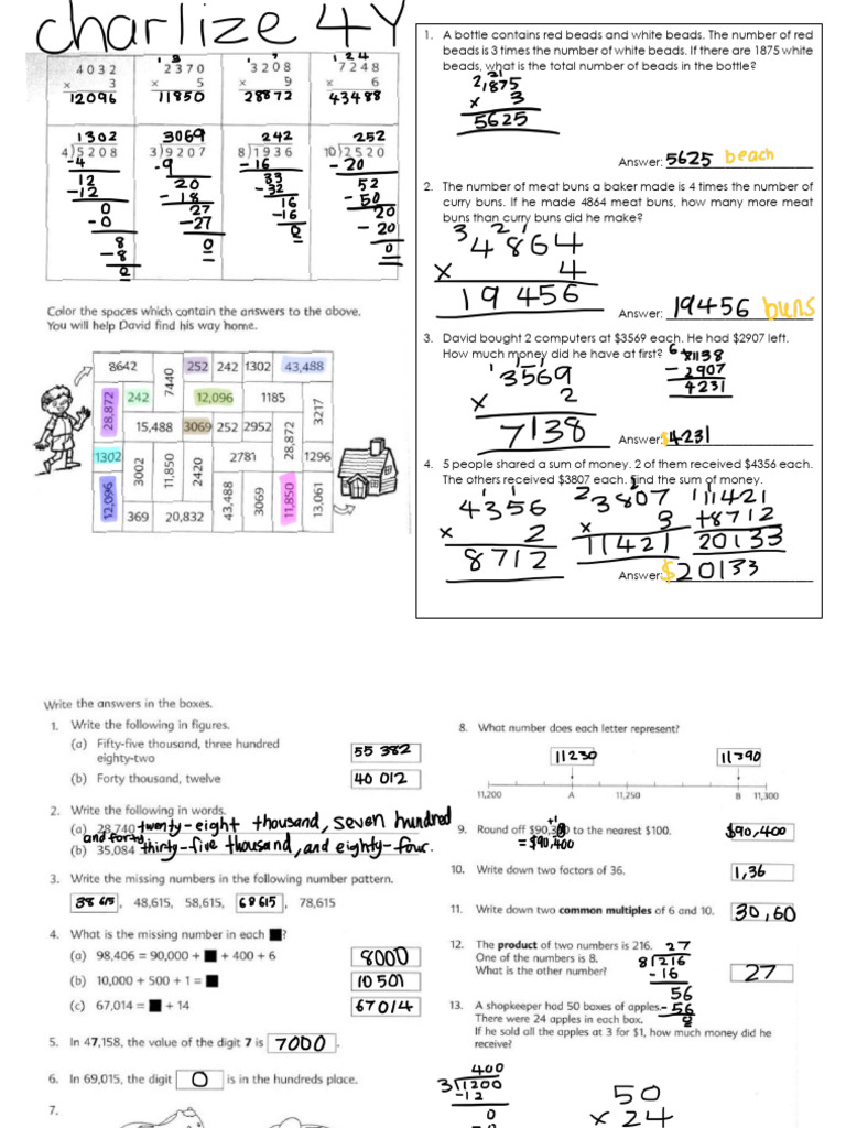 12 April Year 4 Maths SG | PDF