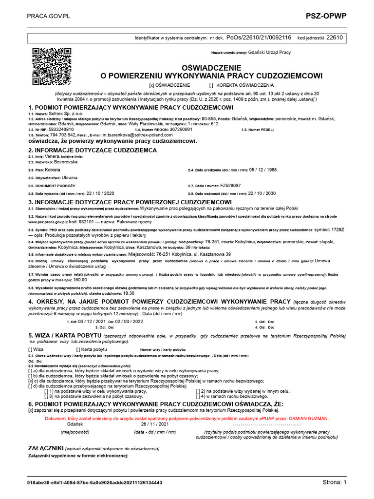 Psz-Opwp: Praca - Gov.Pl Poos/22610/21/0092116 22610 | PDF