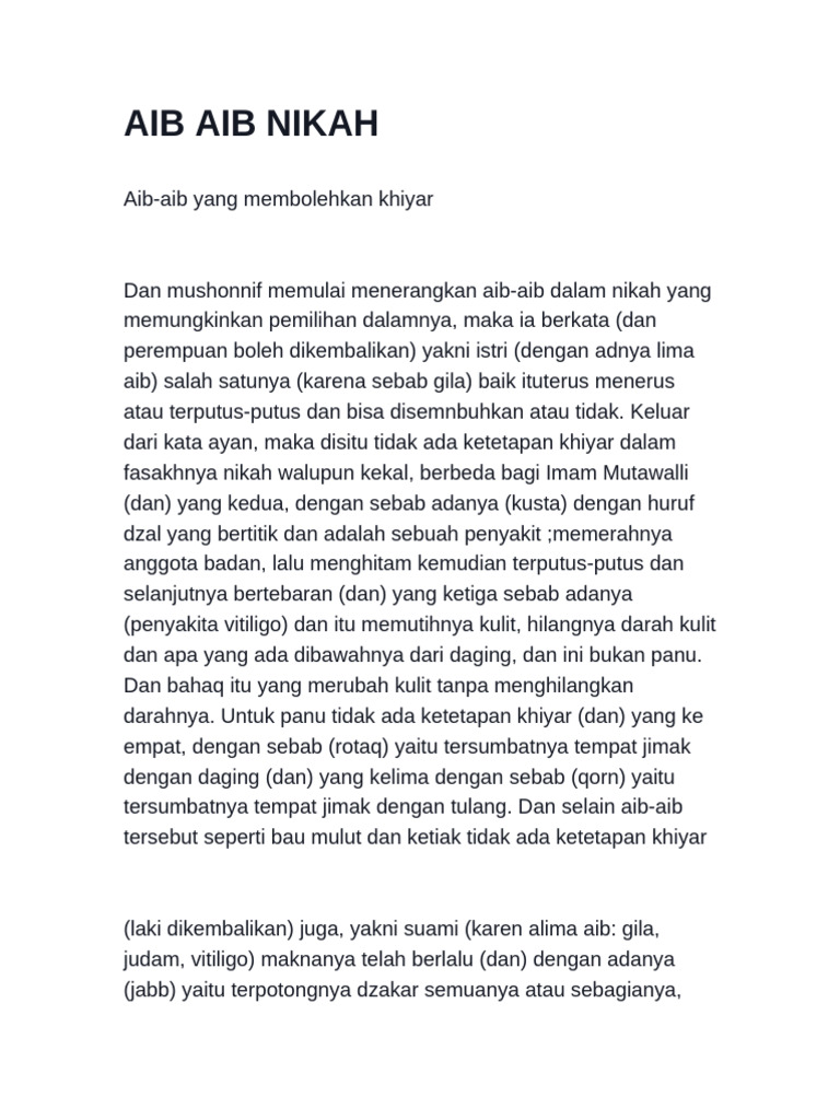 Aib Aib Nikah | PDF