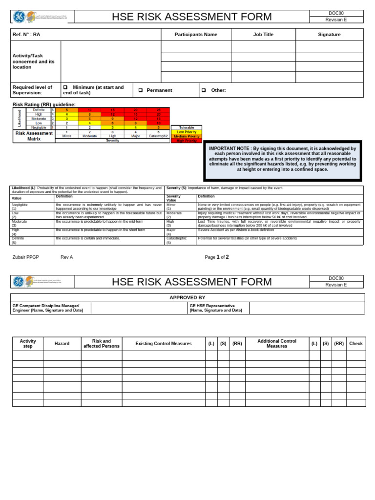 Risk Assessment - Template | PDF