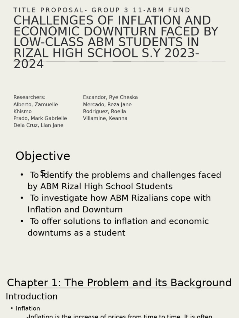 Challenges of Inflation and Economic Downturn Faced by Low Class ABM ...