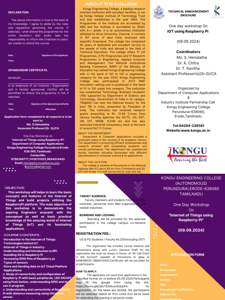 IoT Workshop Brochure | PDF