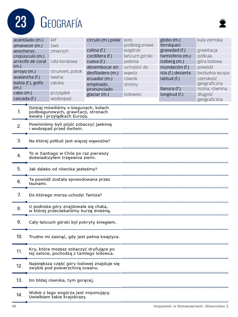 Hiszpanski Slownictwo 2 Sample | PDF