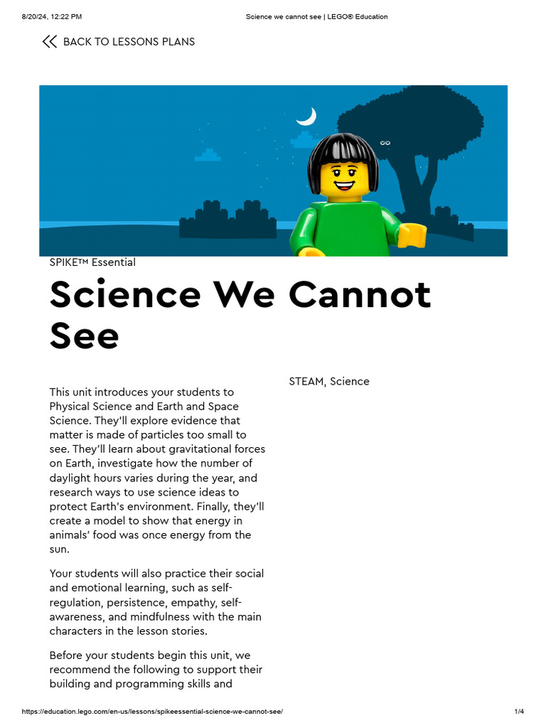 Science We Cannot See - LEGO® Education | PDF