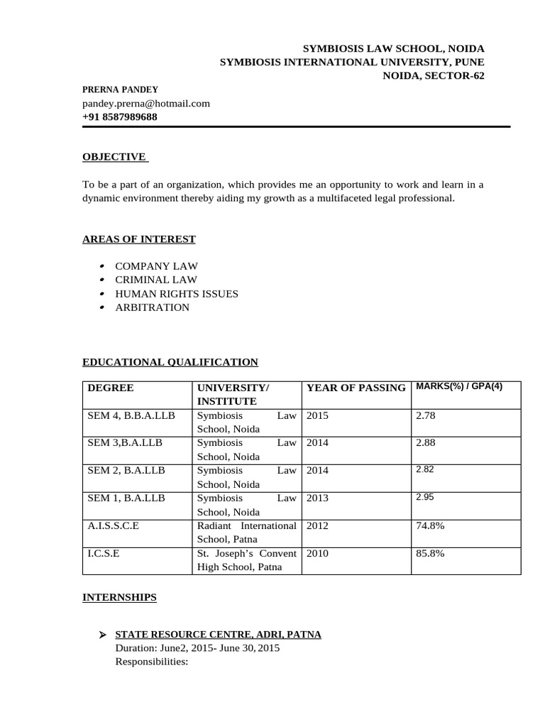 CV Prerna Pandey | PDF