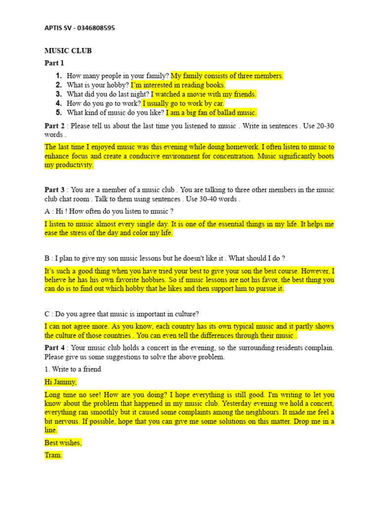 Writing - Music Club | PDF