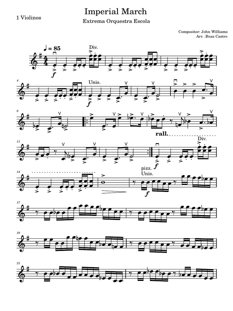 1 Violinos - Imperial March - OE | PDF