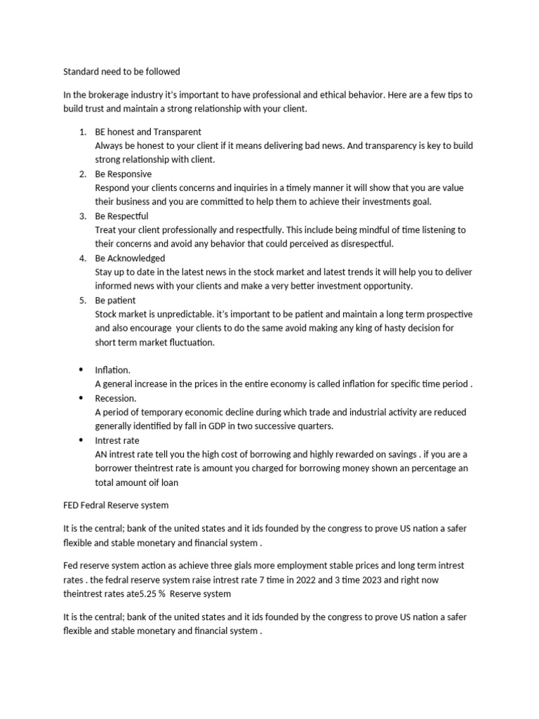 Standard Need To Be Followed | PDF