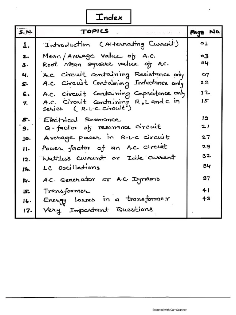 Alternating Current Notes | PDF
