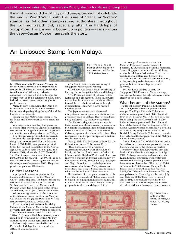 Malaisie - 1948 - Unisued Stamps | PDF