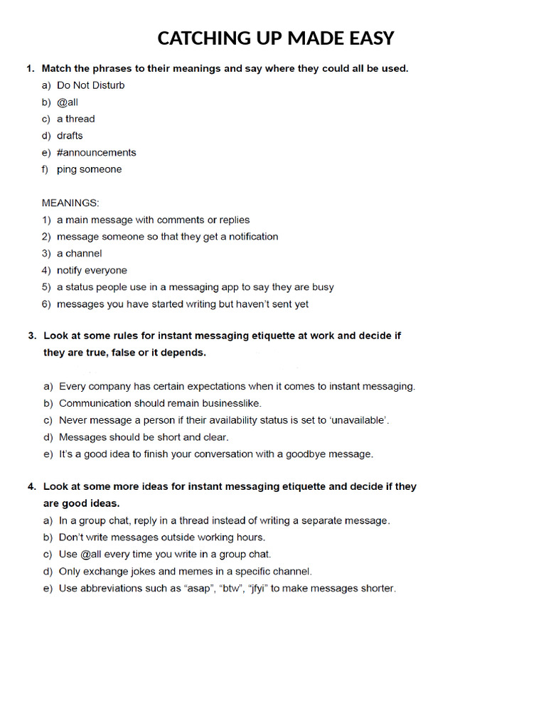 Catching Up Made Easy | PDF