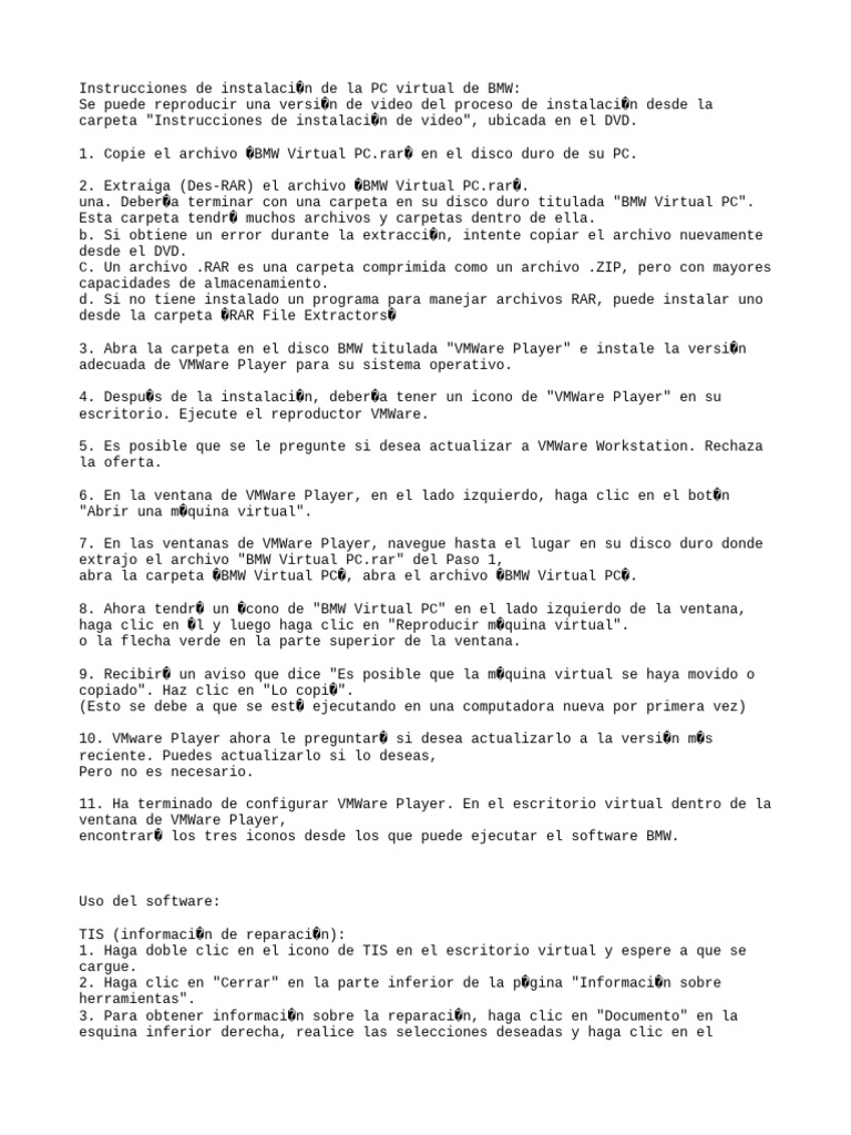 BMW Virtual PC Installation Instructions | PDF