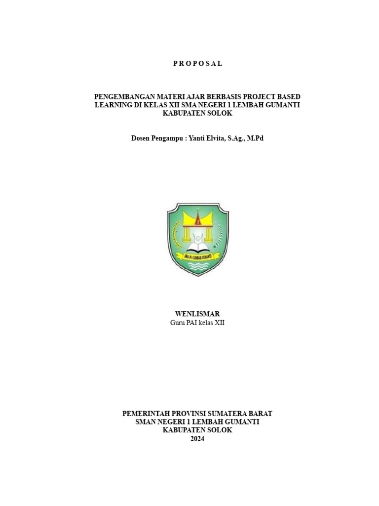 Tugas Proposal PJBL Wenlismar | PDF