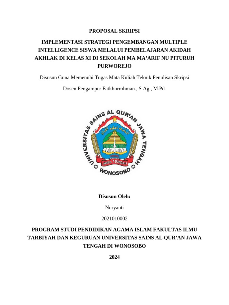 Tugas TPS Proposal Skripsi (Nuryanti 2021010002) | PDF