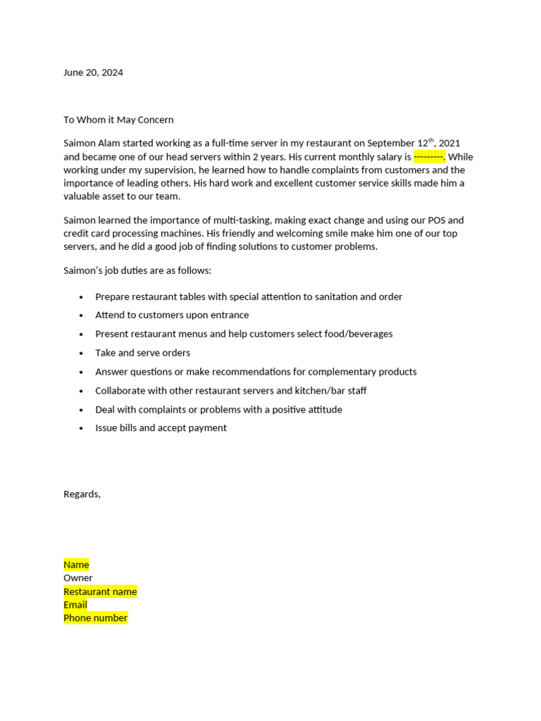 Reference Letter | PDF