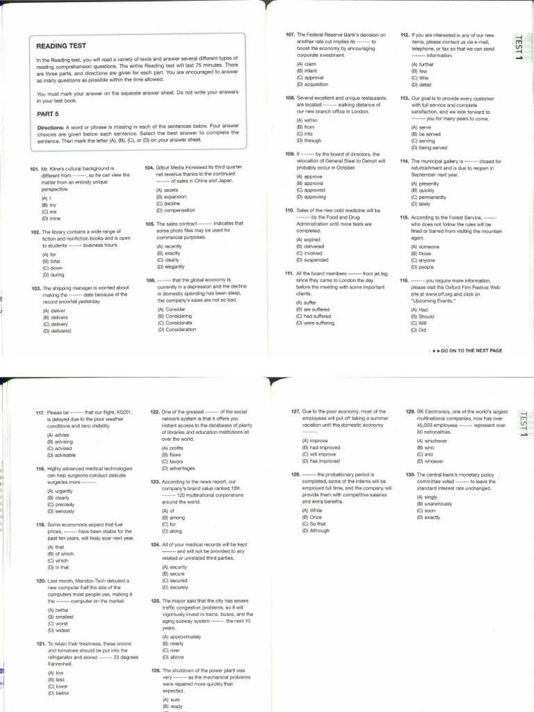New Toeic Questions | PDF