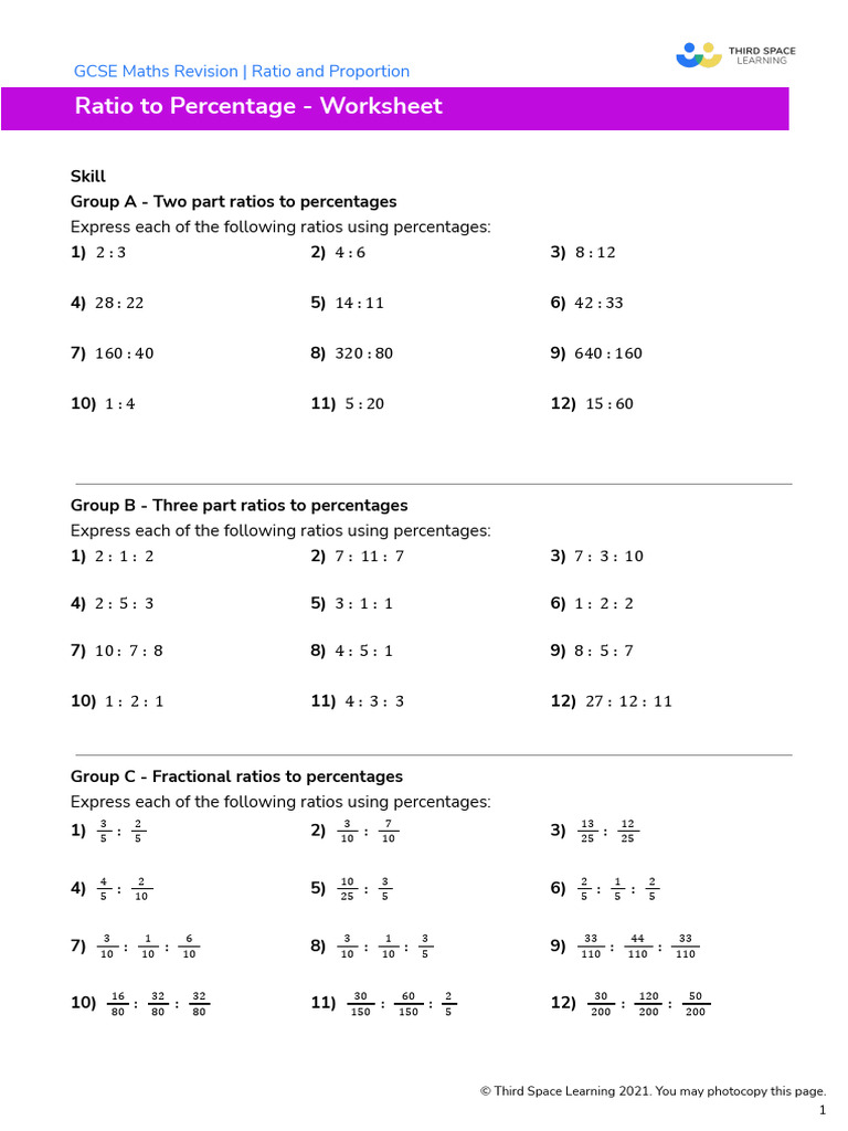 Ratio To Percentage | PDF
