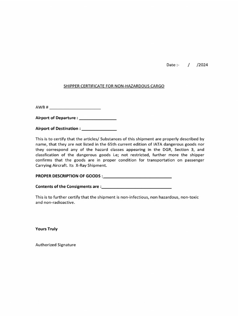 Declaration Dry Ice Old | PDF