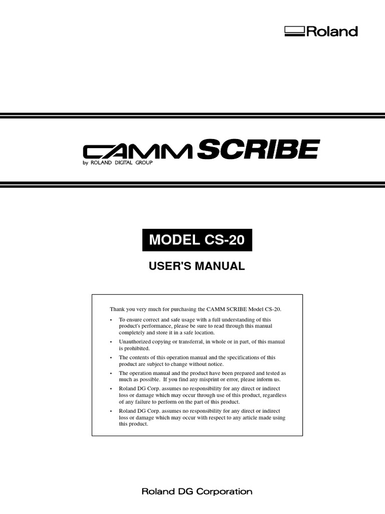 Model Cs-20: User'S Manual | PDF