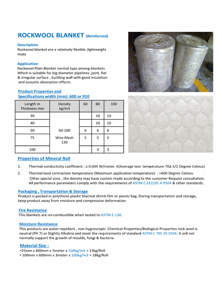 Reinforced Rockwool TDS 2017 | PDF