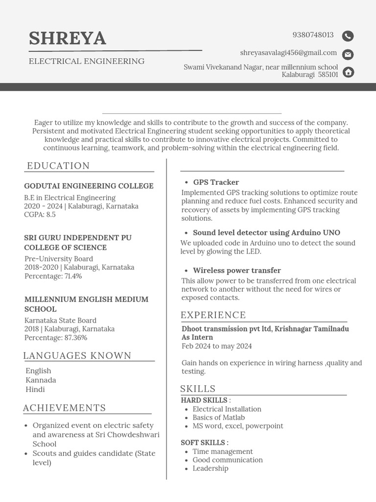Gray and White Simple Clean Resume | PDF