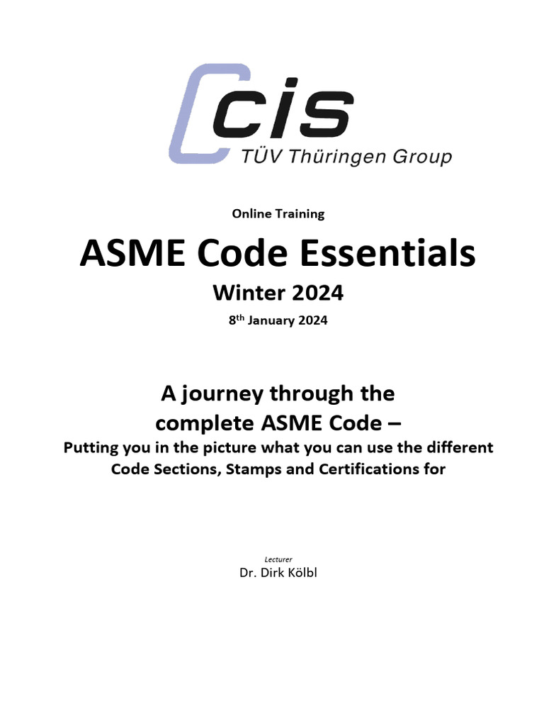 G1 A Journey Throught The Complete ASME Code | PDF