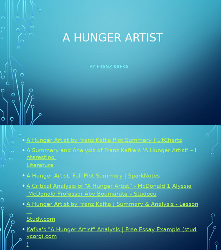 A Hunger Artist | PDF | Art | General Fiction