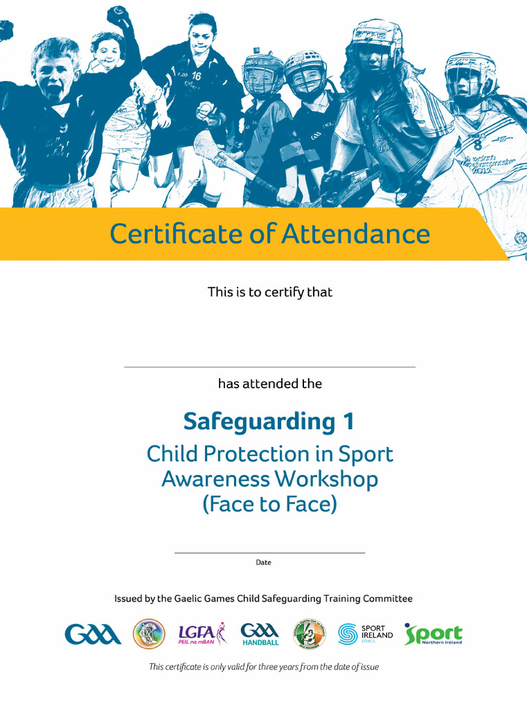 Sean Mac Cumhaills SG1 13.02.24 - Safeguarding 1 Workshop Certificate | PDF