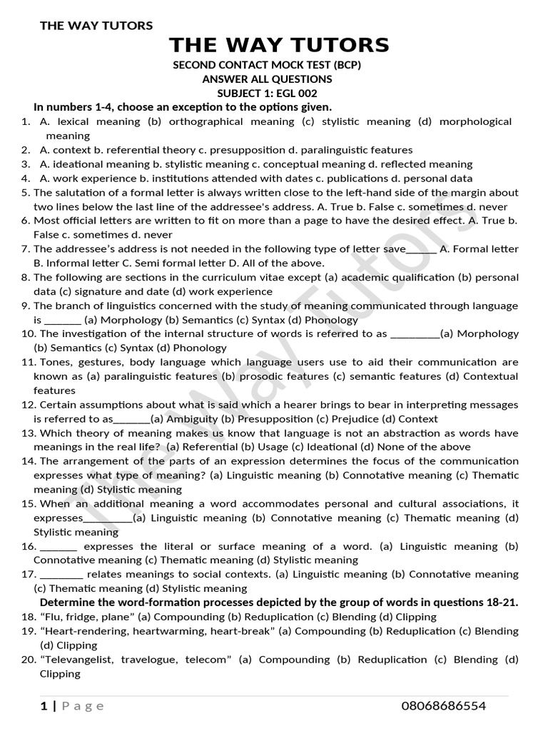 BCP 002 Test 23 | PDF