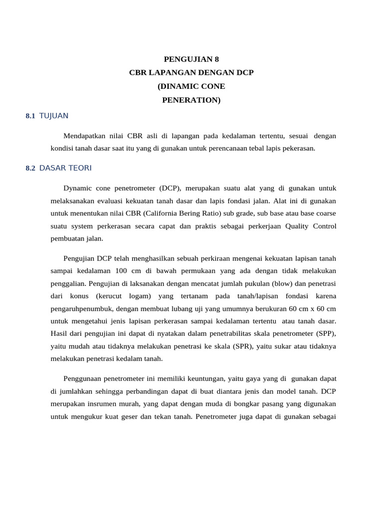 Pengujian DCP | PDF
