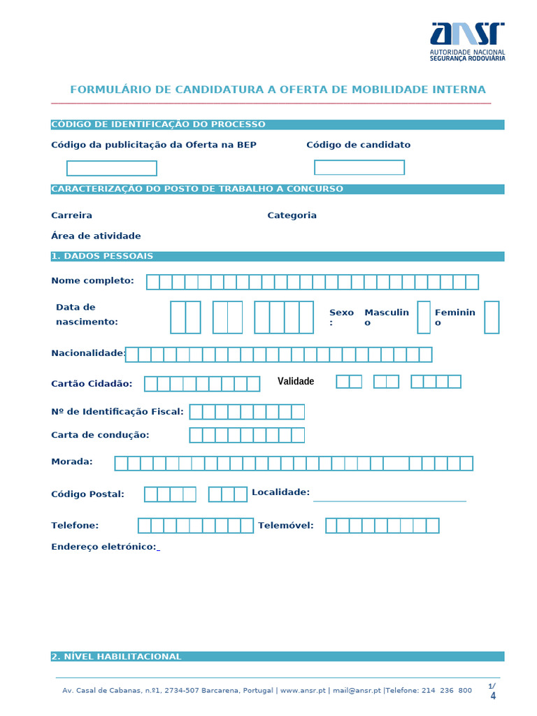 000_Formulario Candidatura | PDF