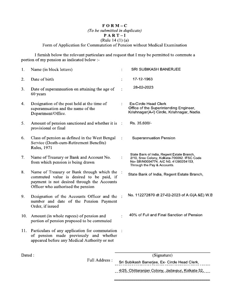 Form C Subikash | PDF